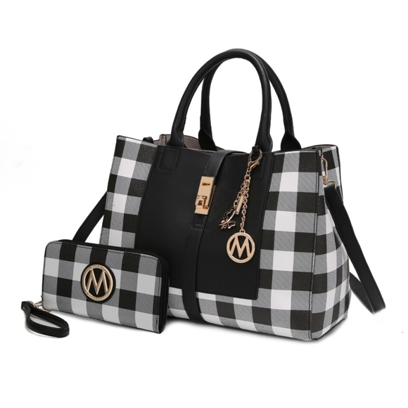 MKF Collection by Mia K. | Bags | Mkf Collection By Mia K Black Plaid ...